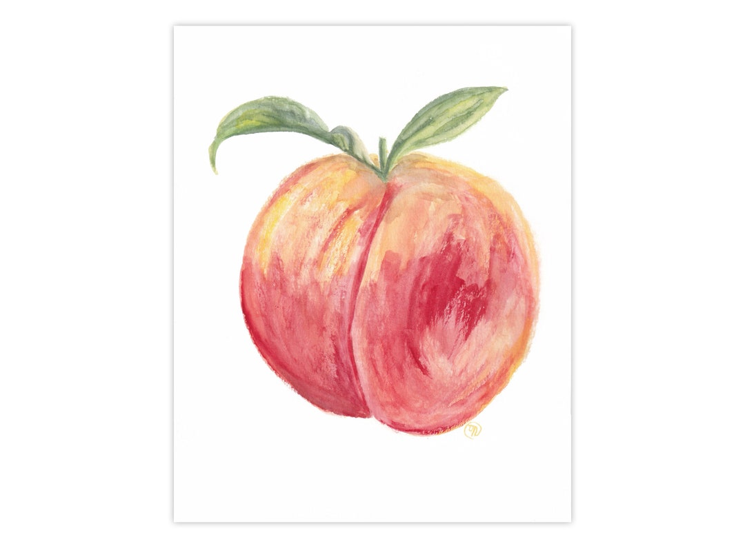 Peach Watercolor Art Print - Etsy