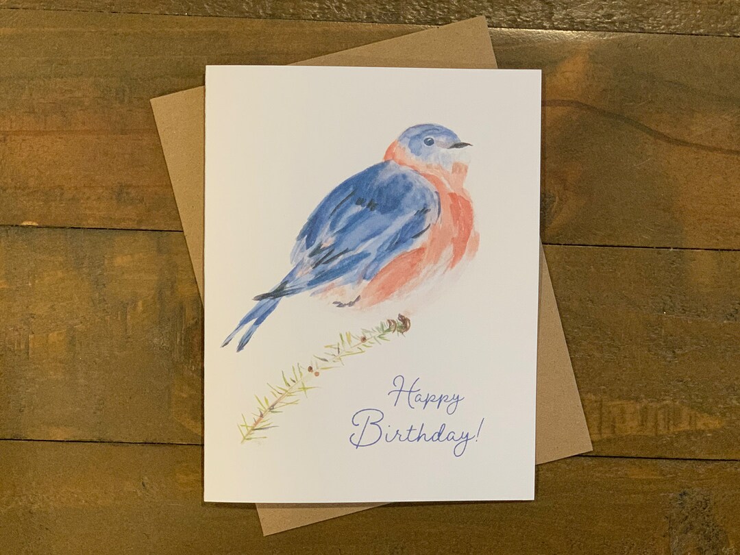Bluebird Happy Mother's Day or Happy Birthday Card in White Envelope or ...