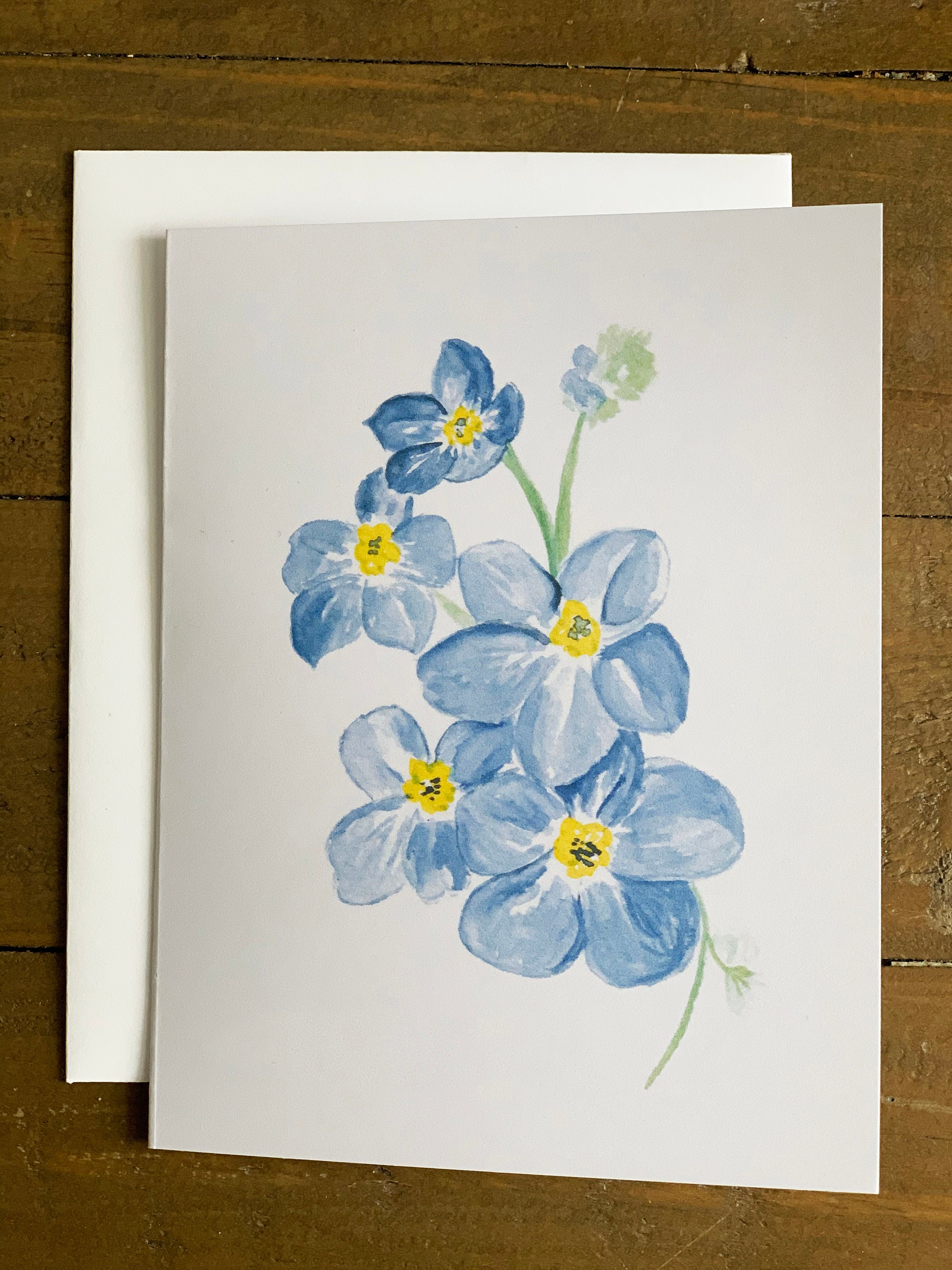 Forget-me-not Flower Notecard Original Watercolor Card Set of 9 With ...