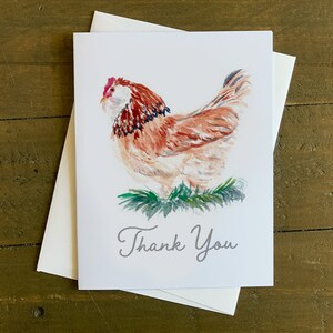 Watercolor Chicken Thank You Cards: Variety Pack of 9 - Etsy