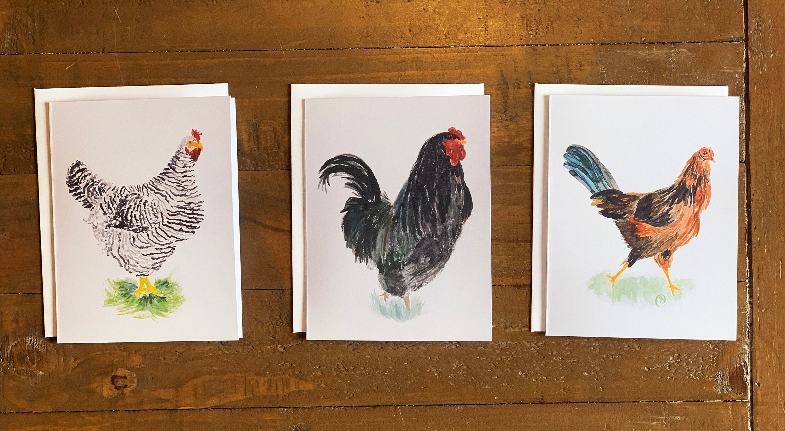 Chicken Note Cards Original Watercolor Art Print Variety Set - Etsy