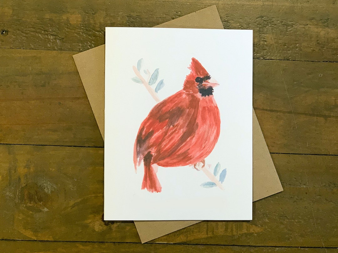 Cardinal Note Cards- Original Watercolor Art Print Card Set of 9 With ...