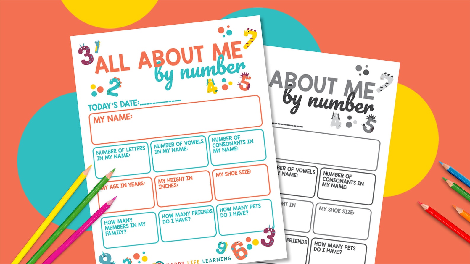 Numbers Activity All About Me By Number Kids Activity | Etsy