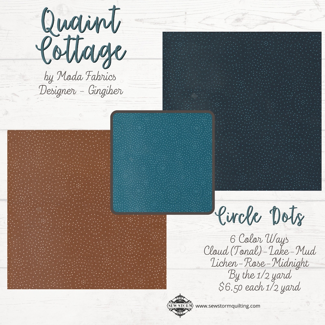 Quaint Cottage Circle Dots 6 Color Ways by Moda Fabric by the 1/2 Yard ...