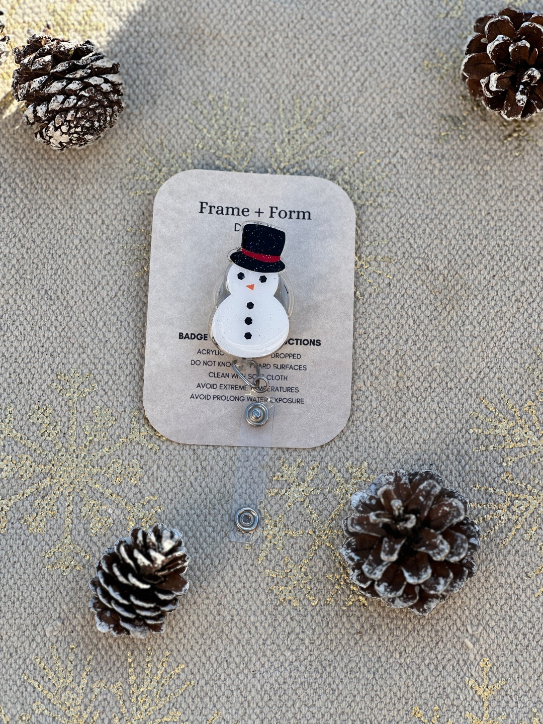 Snowman Badge Reels /holiday Badge Reels / Teacher or Nurse Badge Reel ...