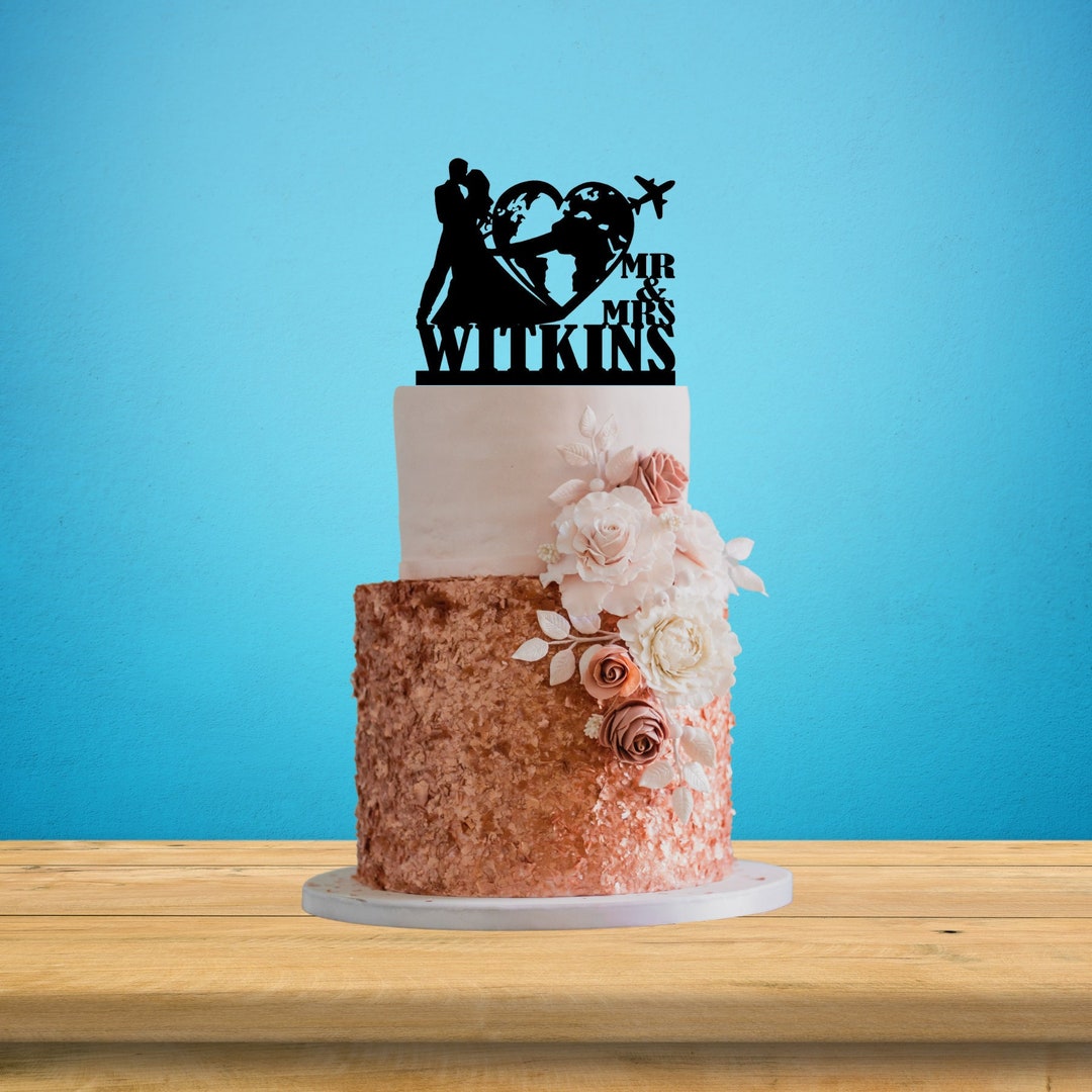 Travel Around the World, Cake Topper, Adventure Awaits, Wedding ...