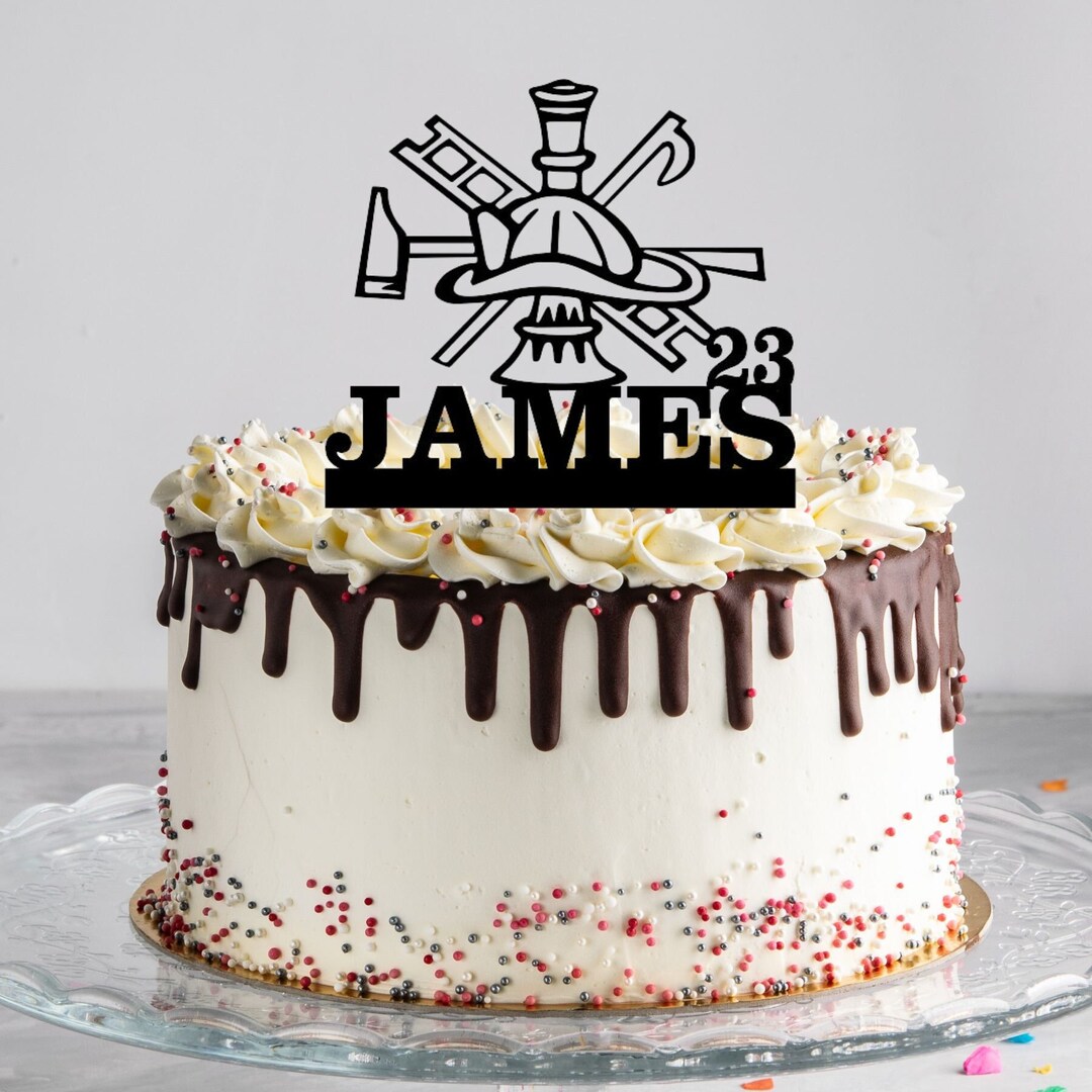 Firefighter Cake Topper - Etsy