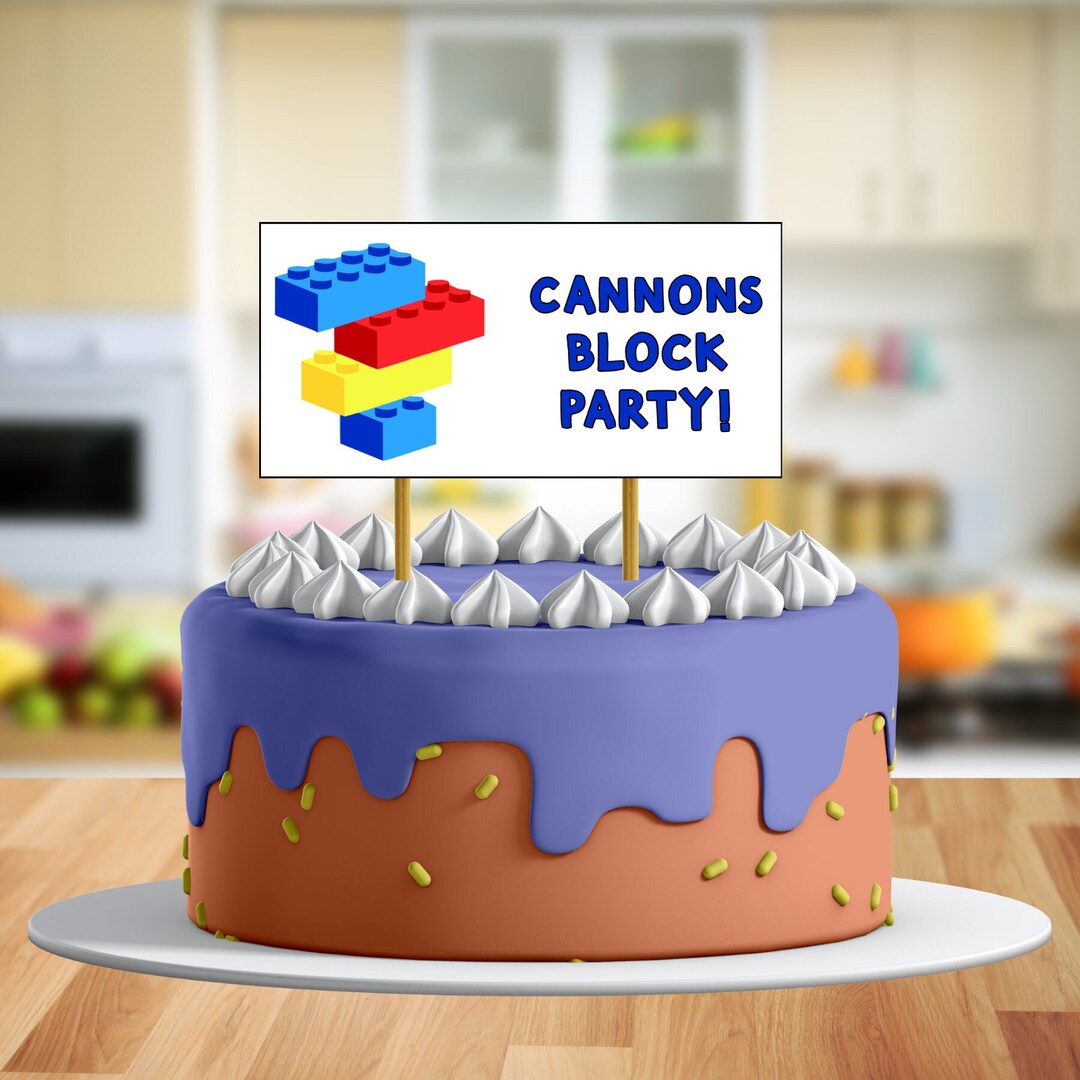 Block Party Decor, Building Party, Cake Topper, Custom Decor, DIY ...