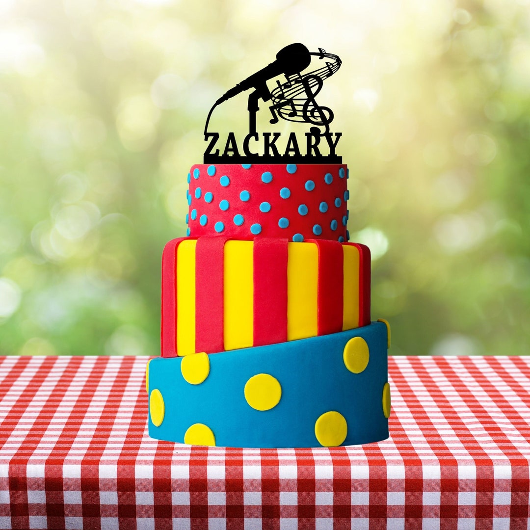 Microphone, Singer, Choir, Musical, Music Birthday Party, Cake Topper ...