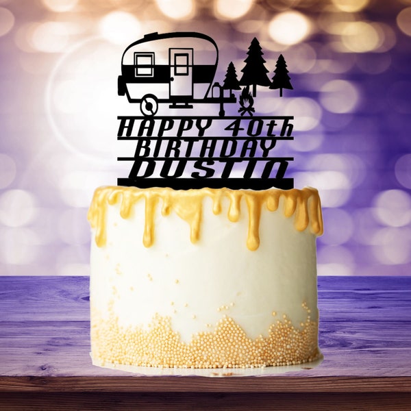 Camping Cake Topper - Etsy