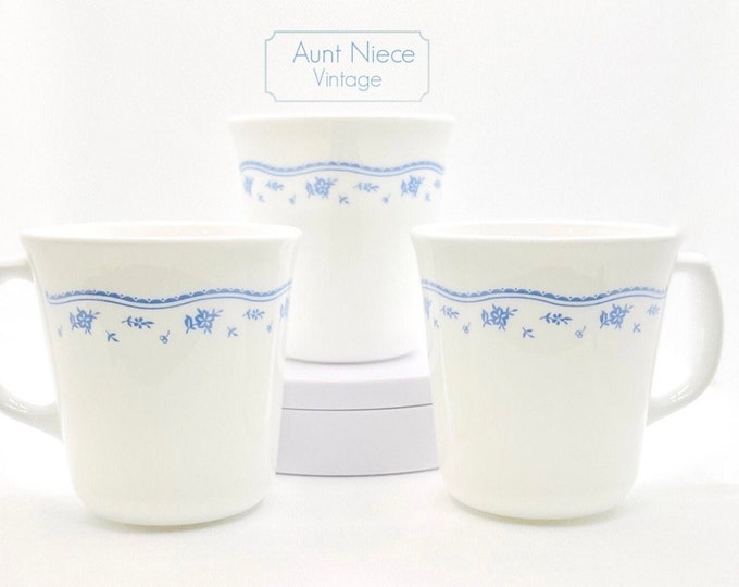 Vintage Single and Sets of Coffee Mugs Corning MORNING BLUE Pattern ...