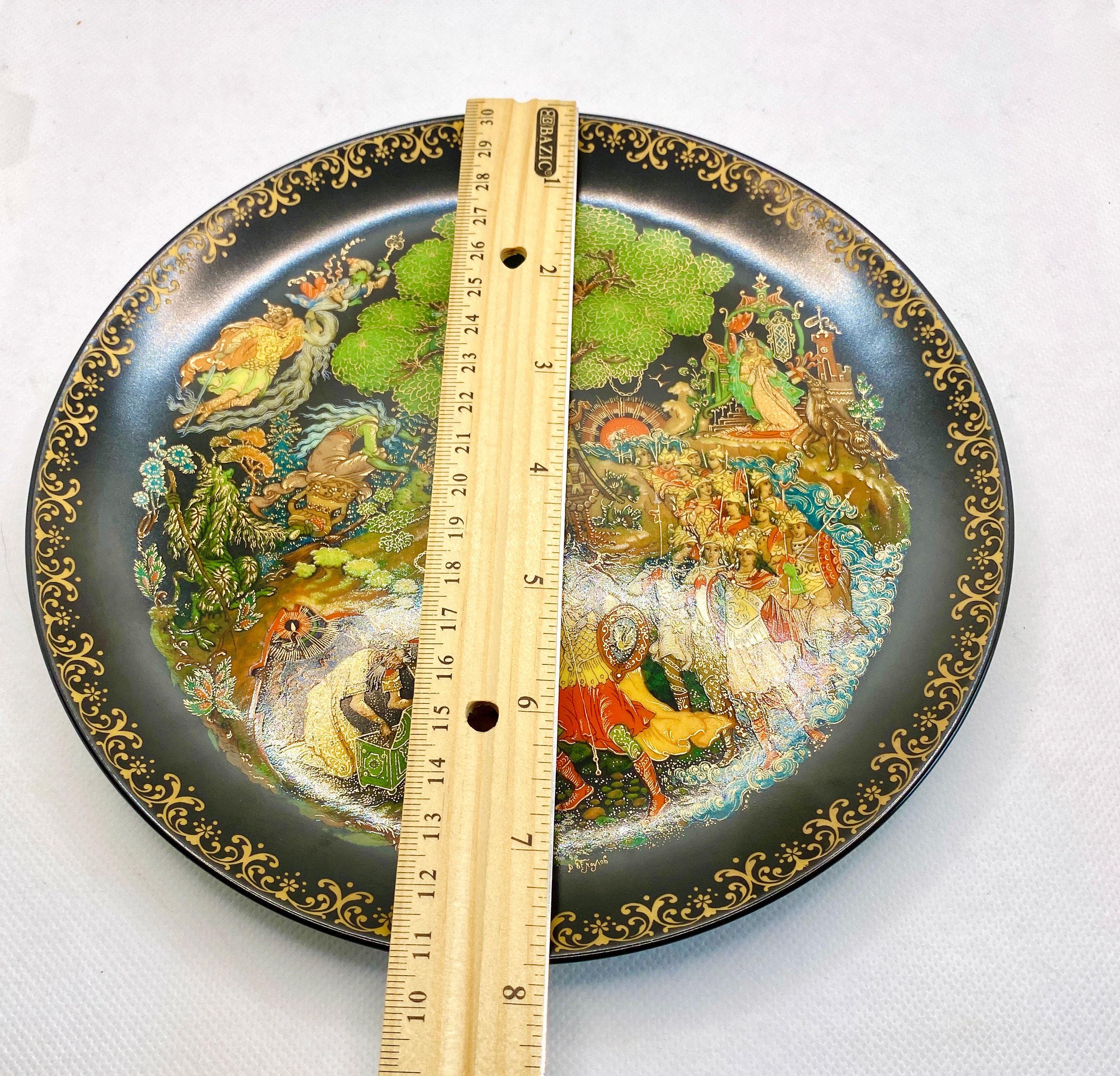 1989 vintage Decorative plate Bradford Exchange Tianex Russian Legends Lukomorye Cat Tree ...