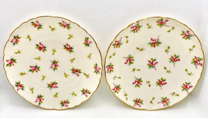 Antique American Belleek Plate: CAC Lenox Rosebud China, Gold Scalloped ...