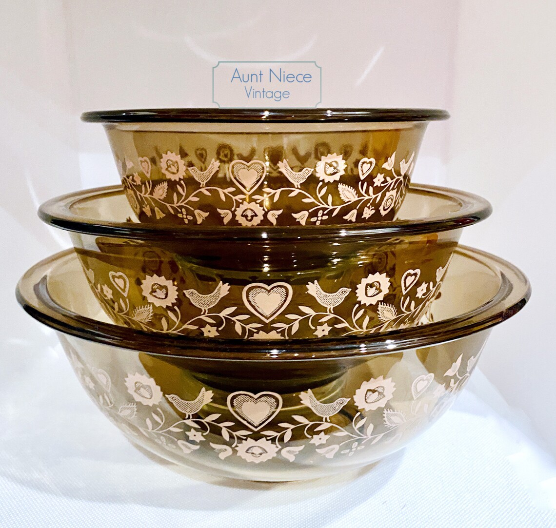 Vintage Pyrex NEVER OPENED Box 3pc Mixing Bowls Festive - Etsy