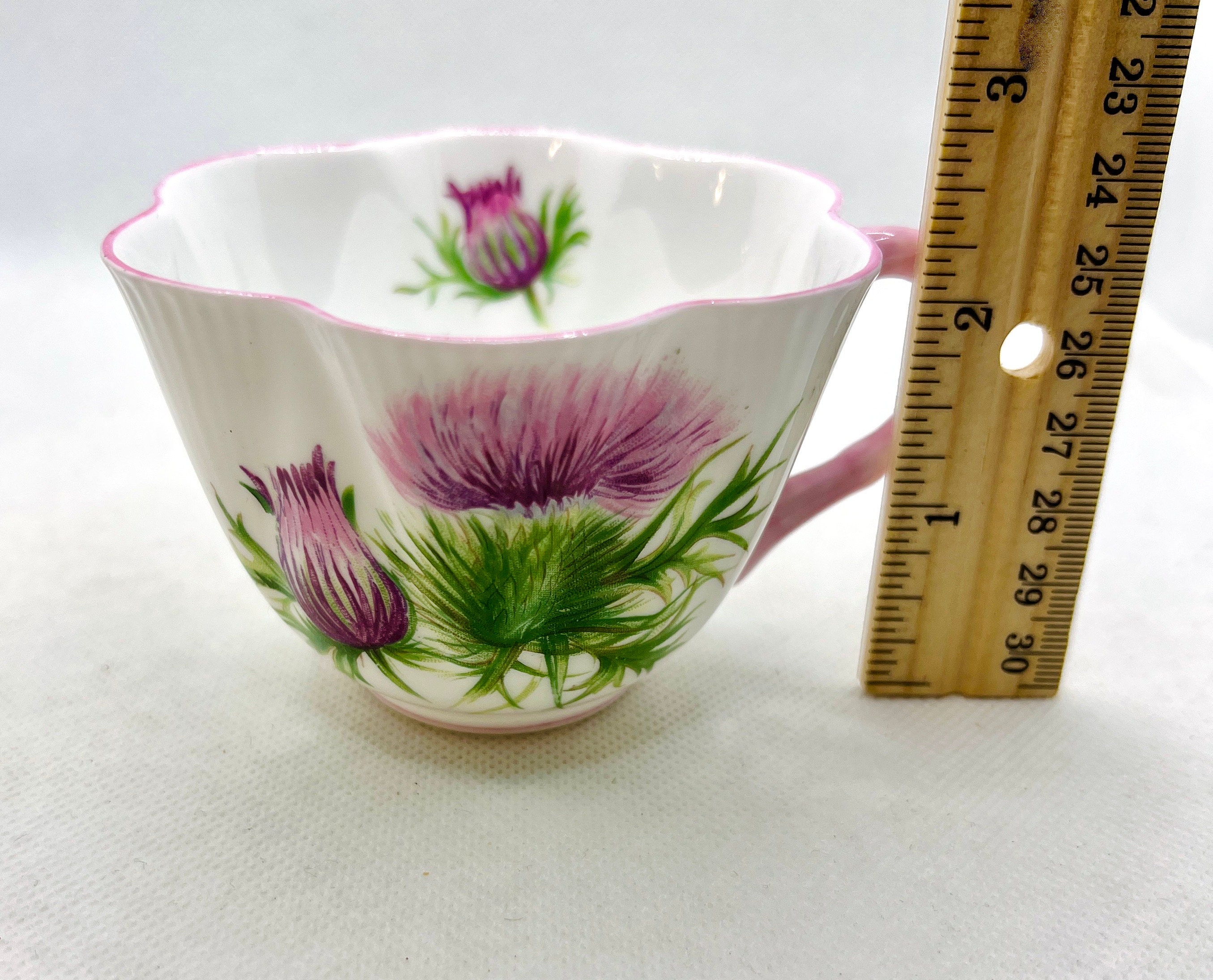 Vintage Teacup and Saucer Shelley Bone China Thistle Pink - Etsy