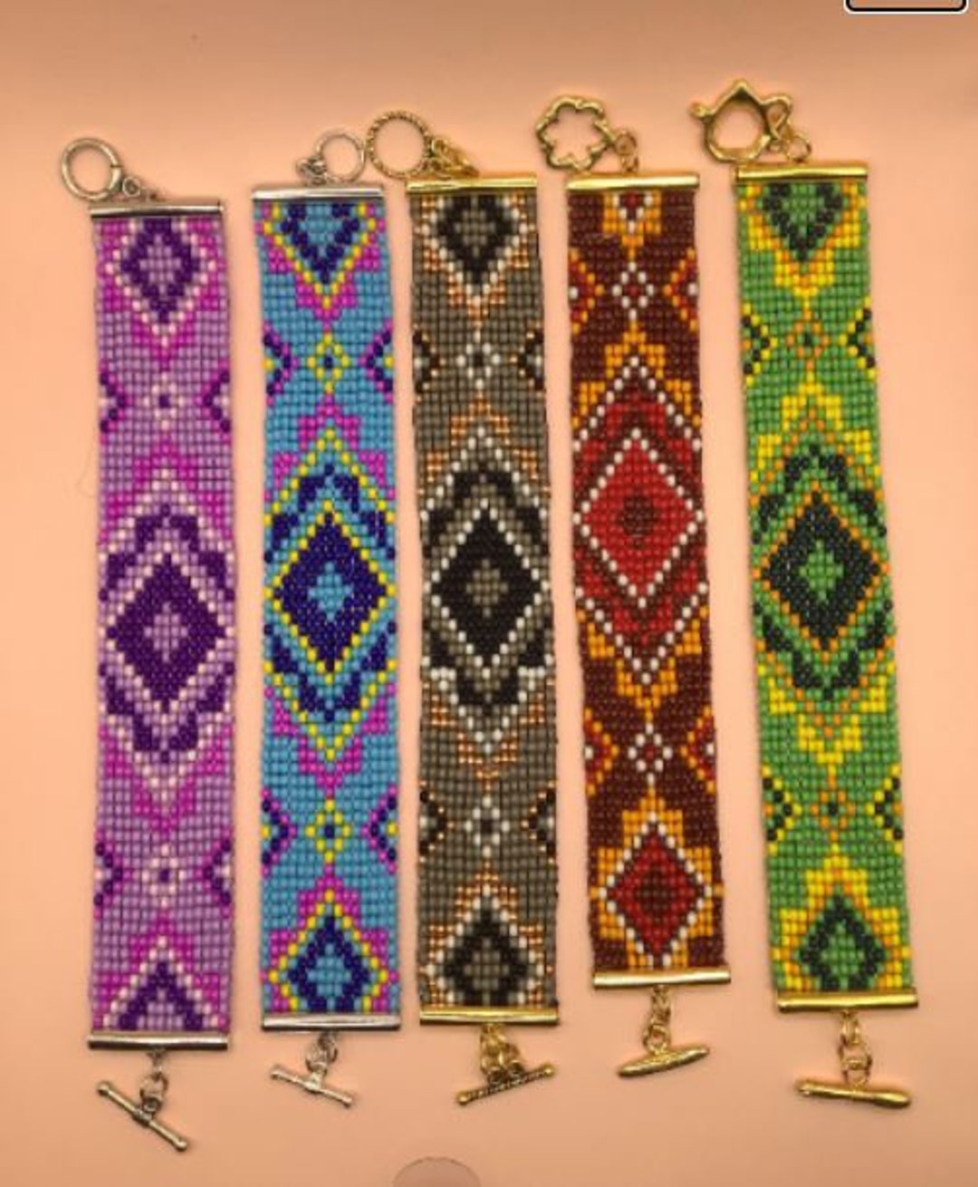 Elegant Diamond Bead Pattern, PDF, 5 Loom Patterns Patt011 - Etsy