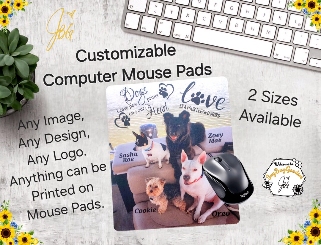 Mouse Pads, Computer, Custom Image, Any Design, Logo, Quote, Portrait ...