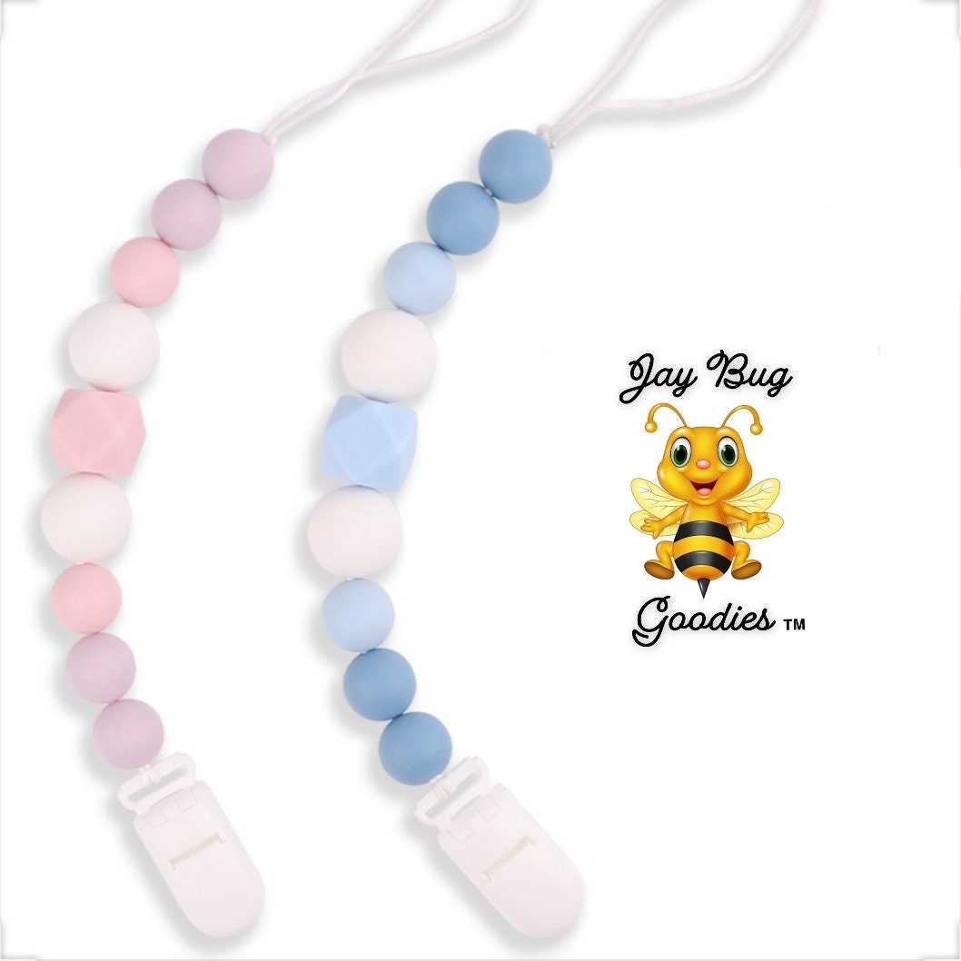 Multi Texture 9mm 12mm 14mm Silicone Bead Pacifier Clip. | Etsy