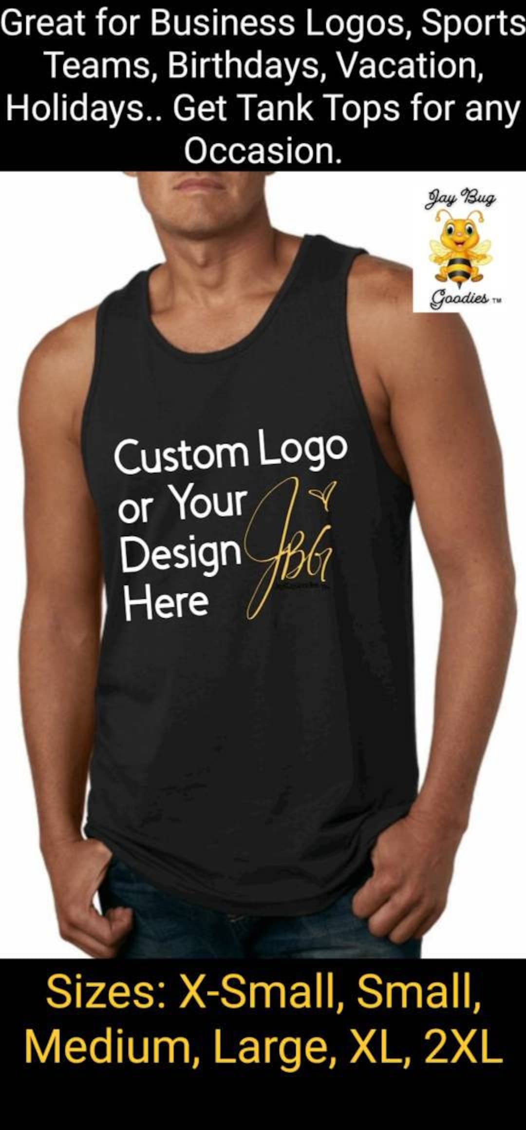 Custom Logo Tank, Tank Top, Custom Design, Front and Back, Unisex Tank ...
