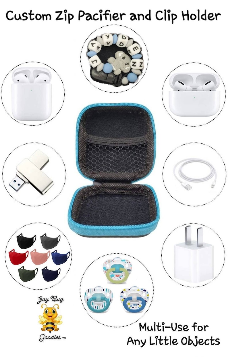 Storage Case, for Head Phones, Charger, Face Mask, Pacifier Clip Holder ...