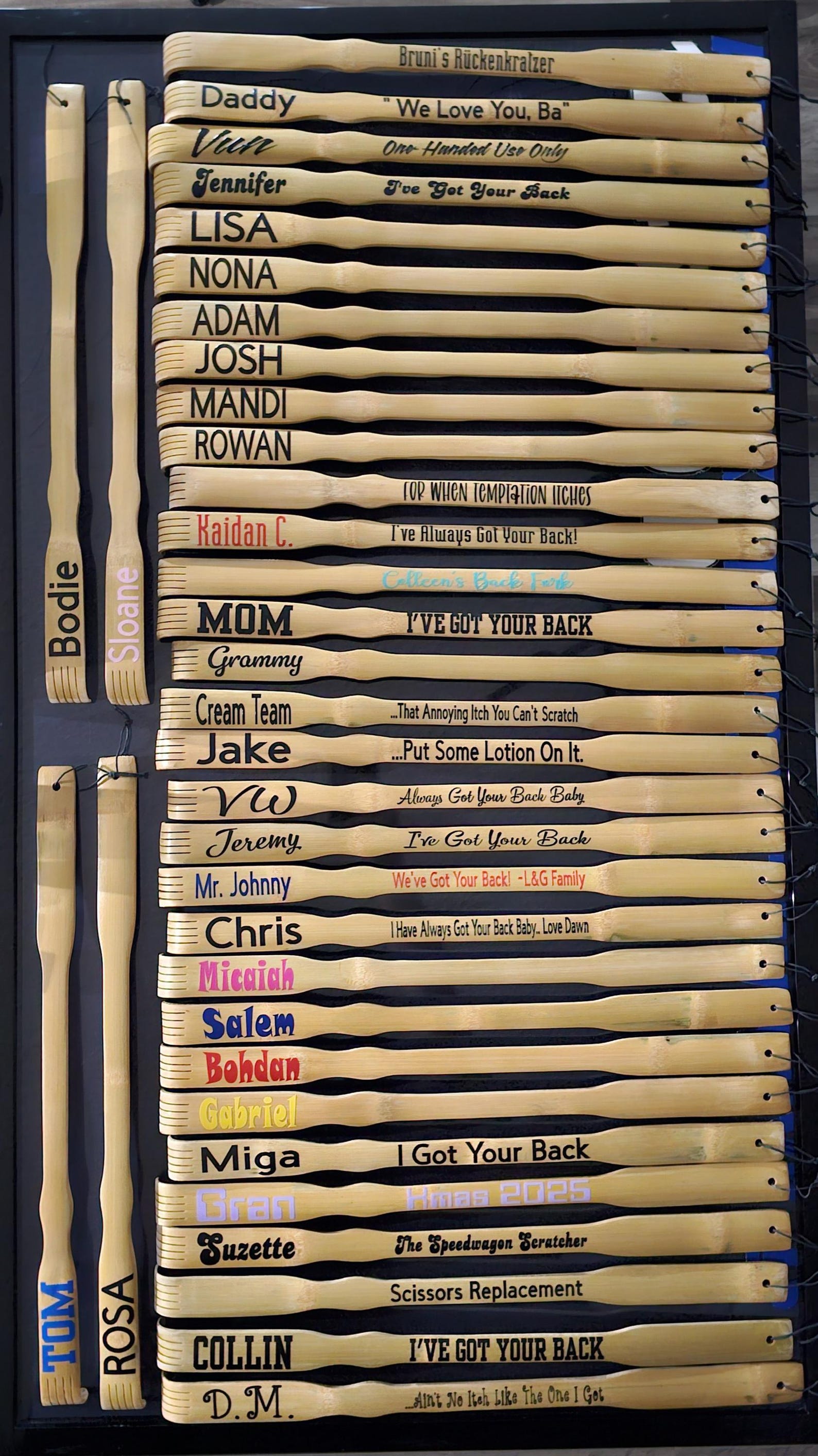 Bamboo Back Scratcher, Custom Name, Personalized Quote, Long Handle ...
