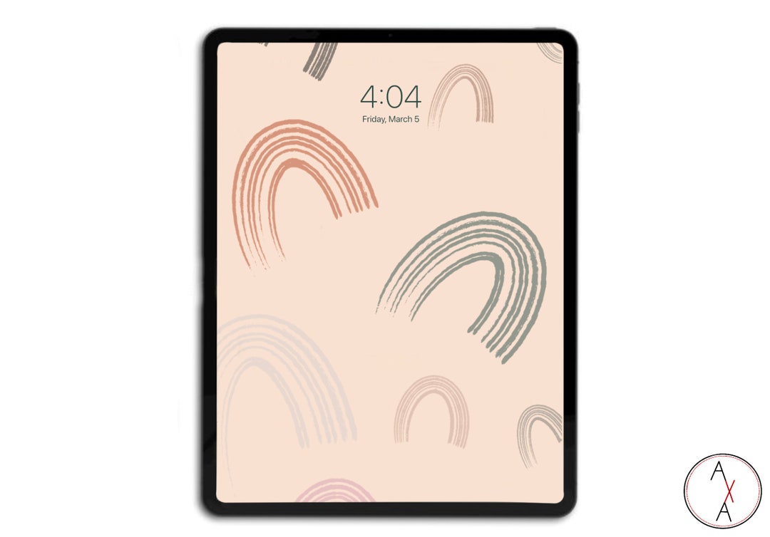 Boho Rainbow Aesthetic Minimalistic iPad Wallpaper | Instant Download ...
