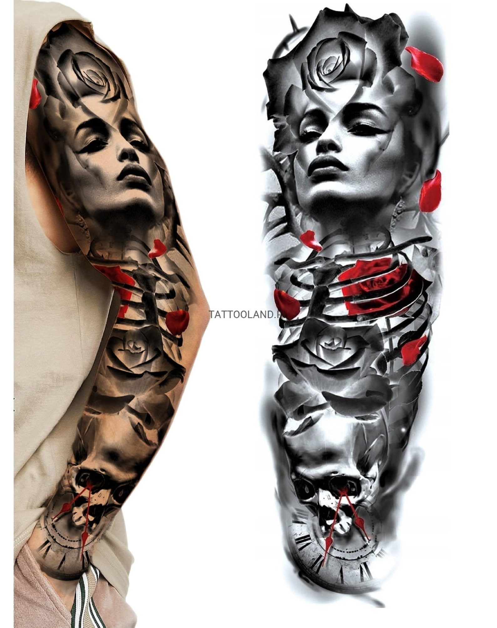 Face Temporary Tattoos Body Arm Tattoo Sticker Full Sleeve - Etsy