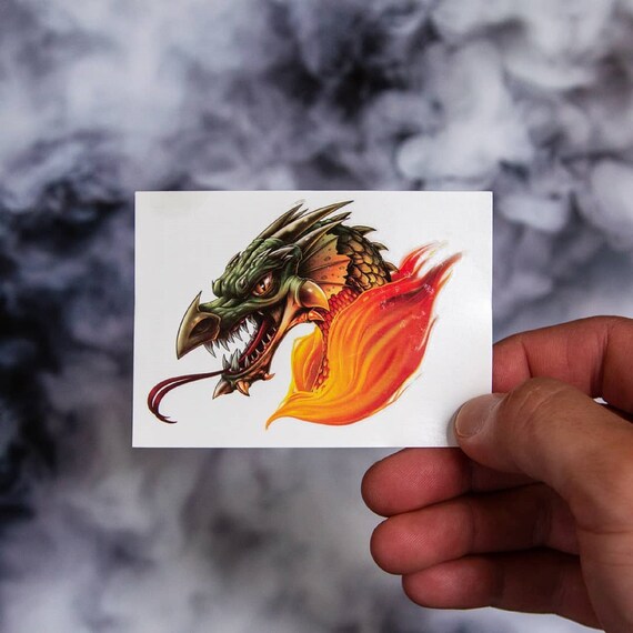 Chinese Dragon Breathing Fire Tattoo