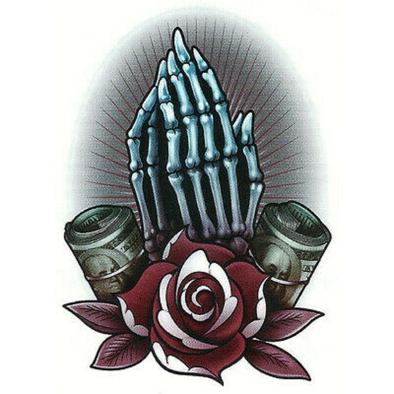 Praying Hands With Roses Tattoo Designs