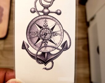 Temporary Compass Tattoo | Etsy