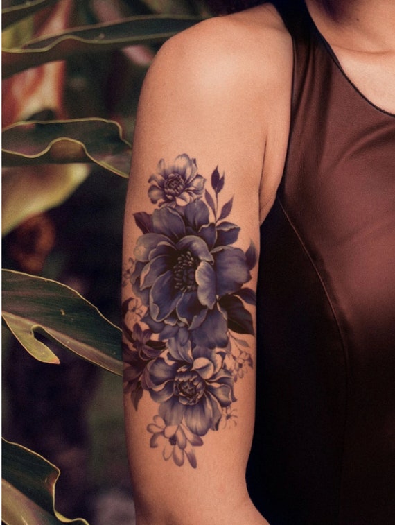 Dark Purple Flower Tattoos