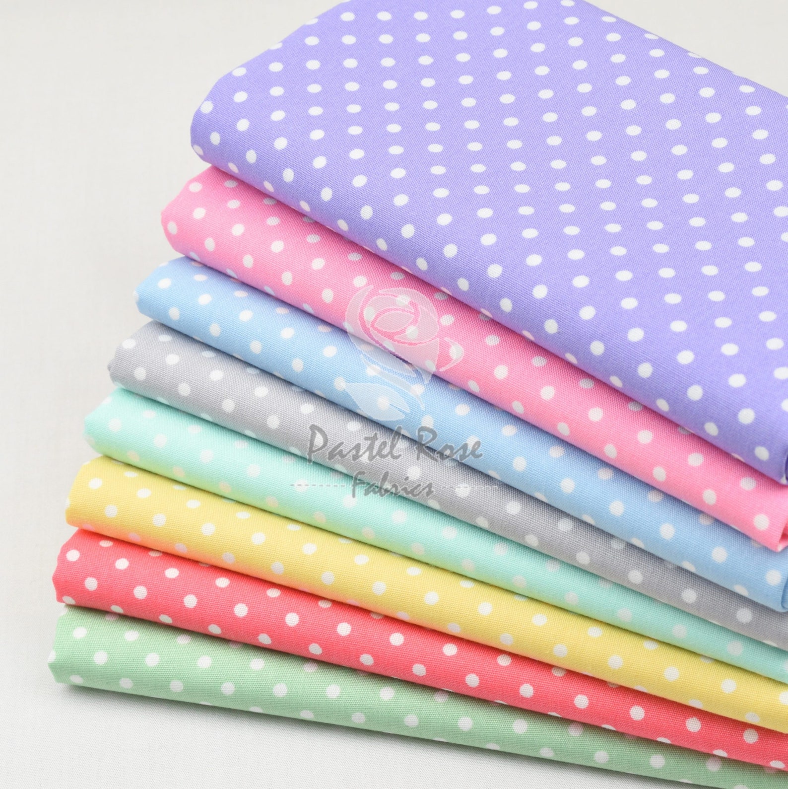 Pastel Polka Dots / Pastel Plain Bundles 100% Cotton Fabric - Etsy