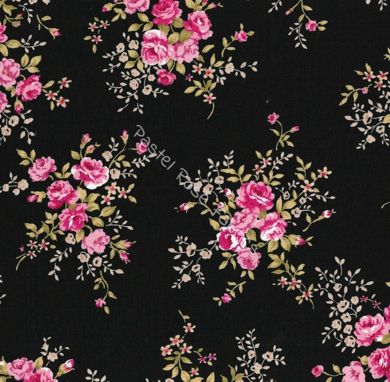 Vintage Pink Rose Bunch 100% Cotton Fabric Rose & Hubble - Etsy