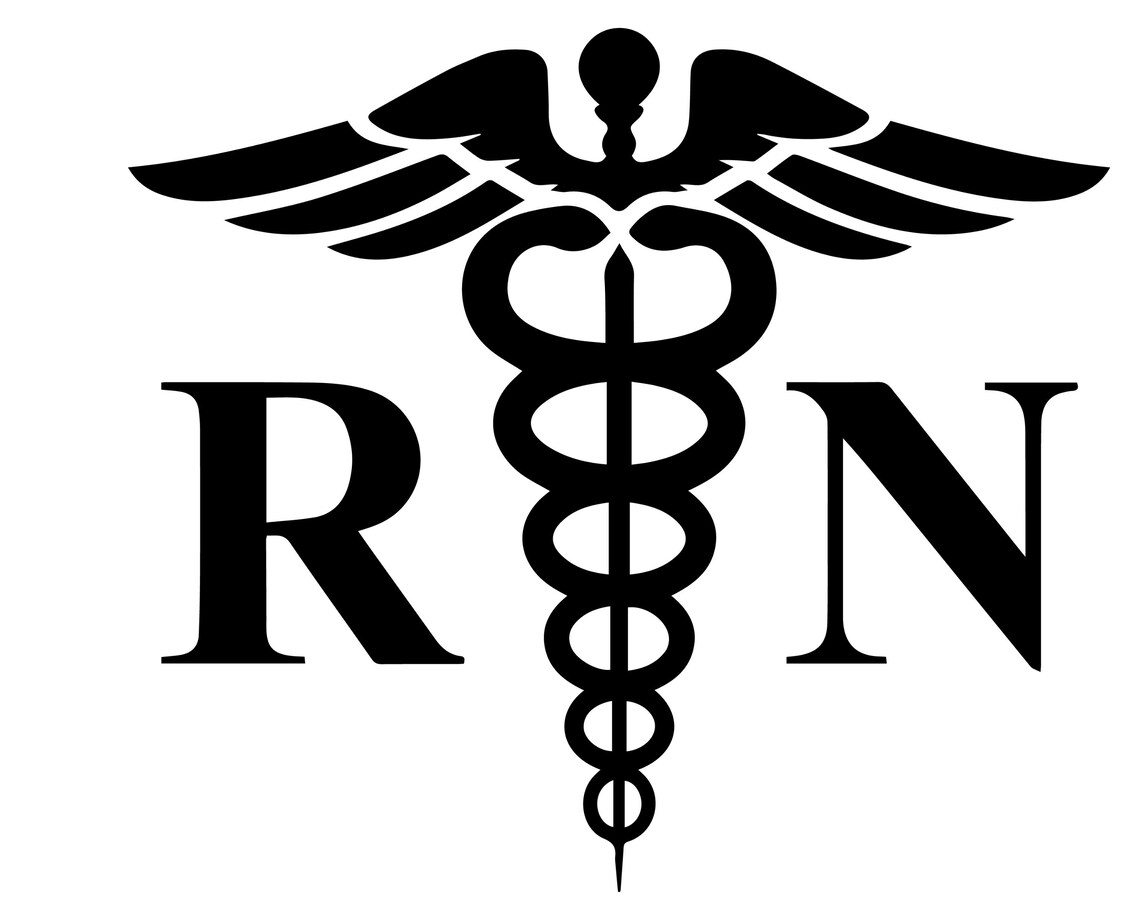 Medical Symbol Caduceus SVG Registered Nurse Svg RN Nursing | Etsy
