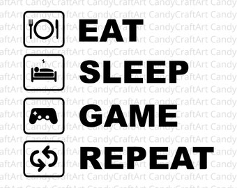 Eat Sleep Game Svg | Etsy