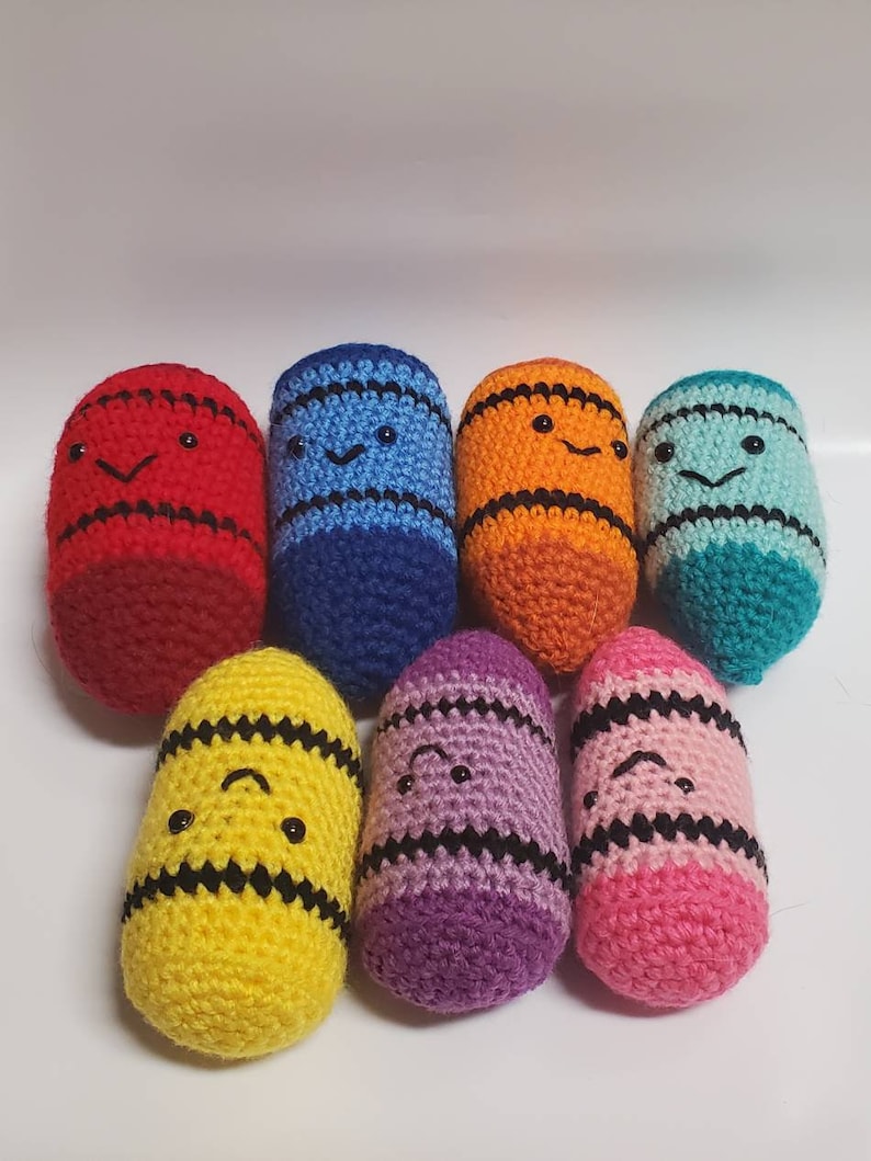 Chunky Crayons | Handmade | Crochet Plushie | Writing Utensil ...