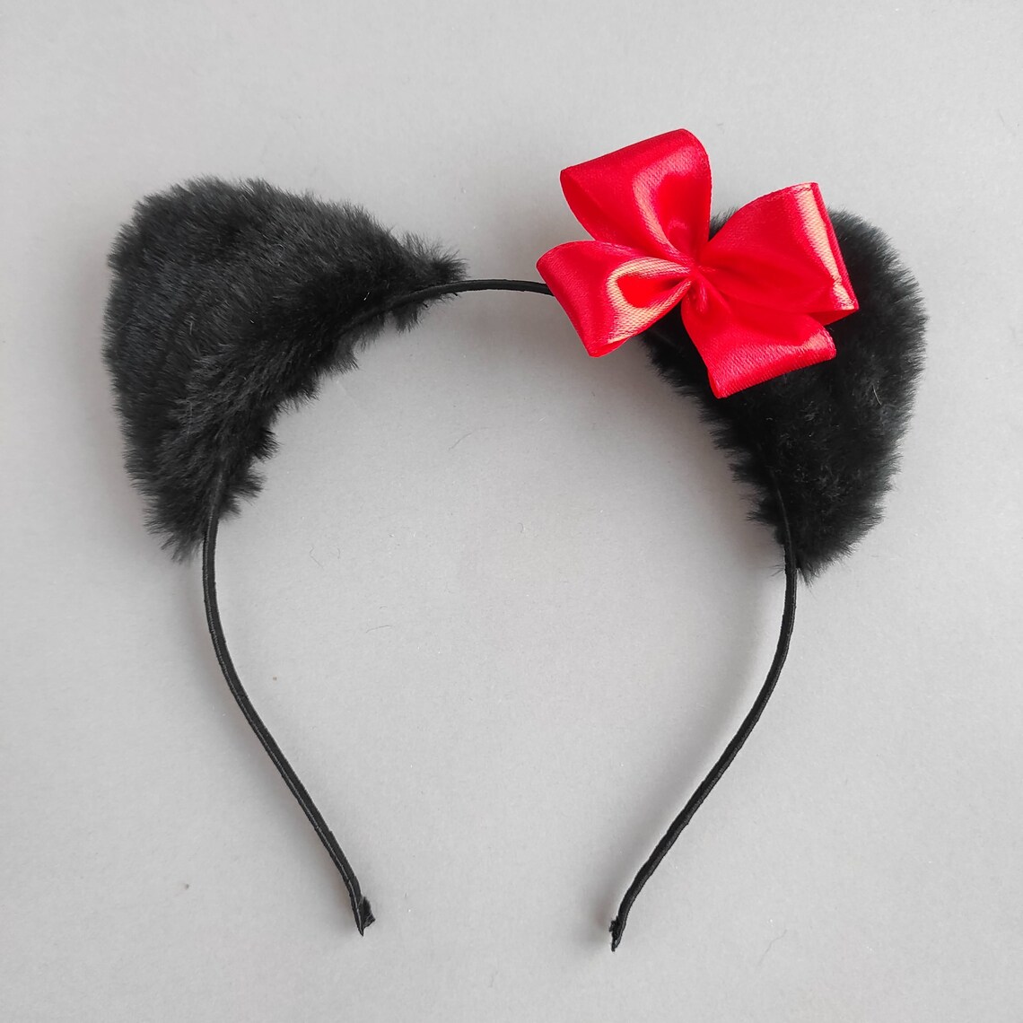 Black Cat Ears and Tail for Adult - Etsy