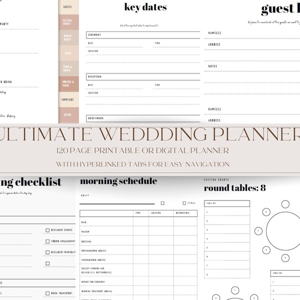 Wedding Planner Printable - Etsy