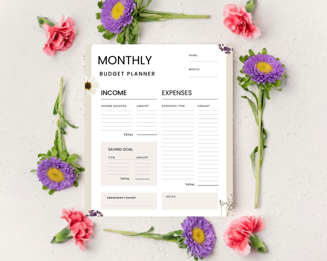 Editable and Downloadable Budget Planner- Printable Finance and Expense ...