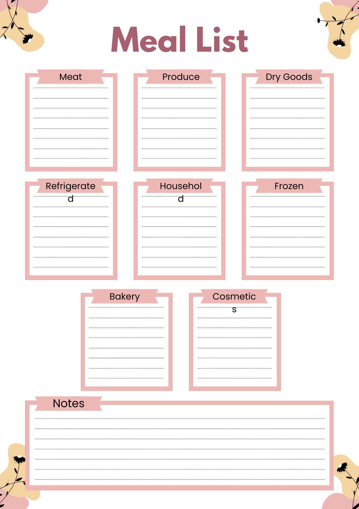 Editable Meal Planner – Printable Weekly and Monthly Meal Plan PDF/PNG ...