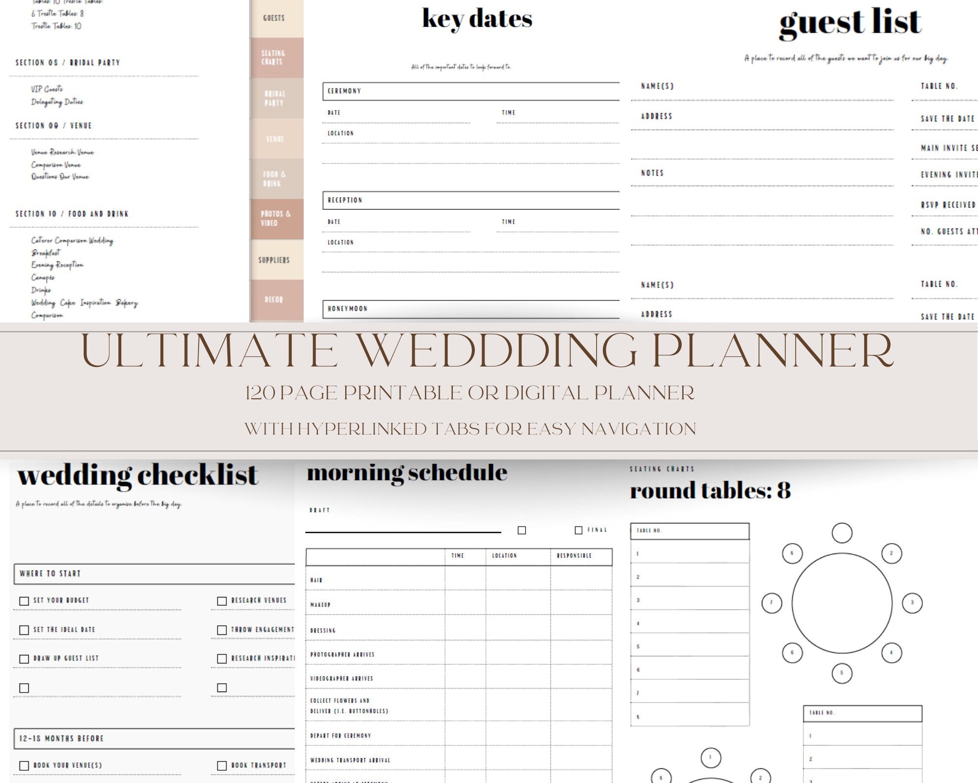 Ultimate Wedding Planner Printable, Minimalist - Etsy