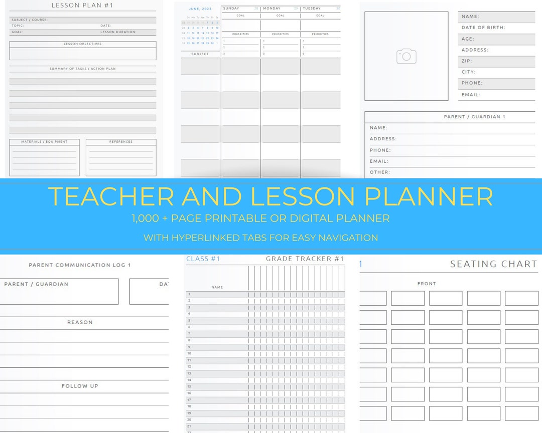 Teacher and Lesson Digital Planner Plus - Etsy