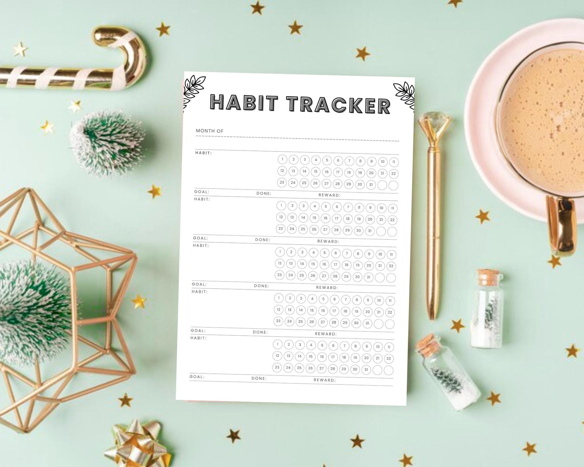 Editable Habit Tracker –a Printable Daily and Monthly Tracker PDF ...