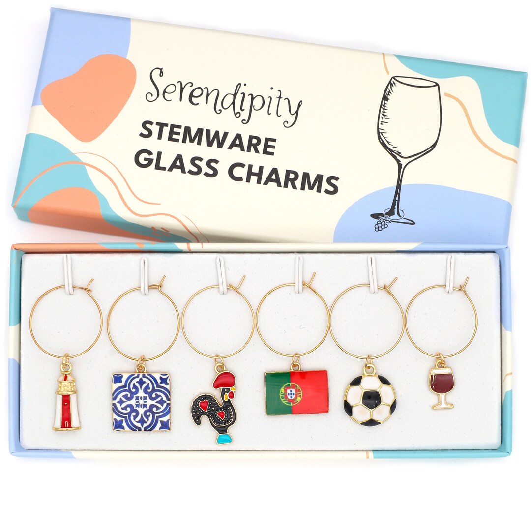 Portuguese Wine Glass Charms: Rooster, Azulejo Tile, Flag, Portugal ...