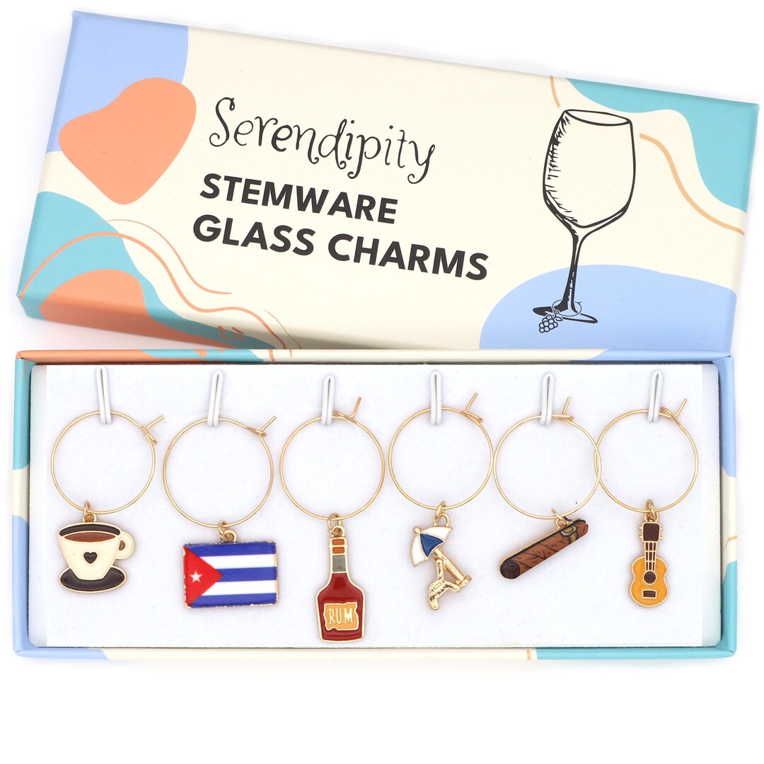 Cuba Wine Charms, Cuban Gift, Cuban Table Decor Christmas Gift ...