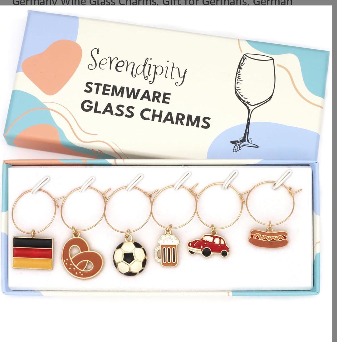 Germany Wine Glass Charms, German Gifts, Gift for Germans, Germany ...