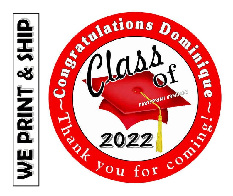 Red and White GRADUATION Favors Stickers Thank You Labels - Etsy
