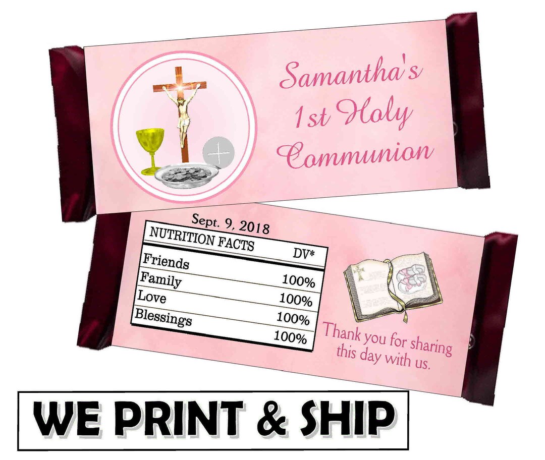 FIRST HOLY COMMUNION Favors Candy Bar Wrappers - Etsy