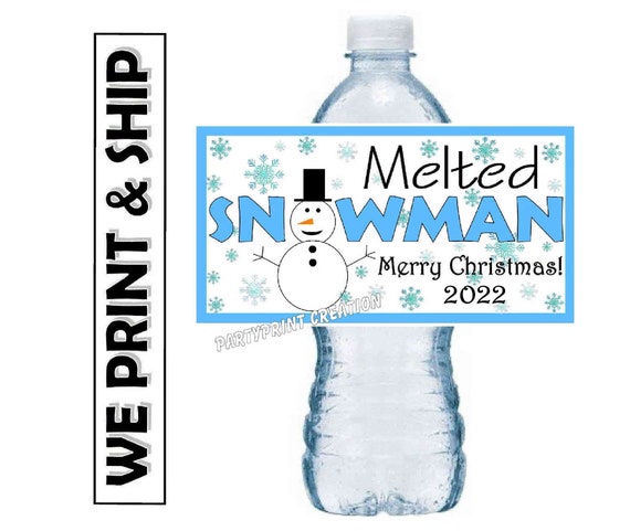 Melted Snowman Water Bottle Labels