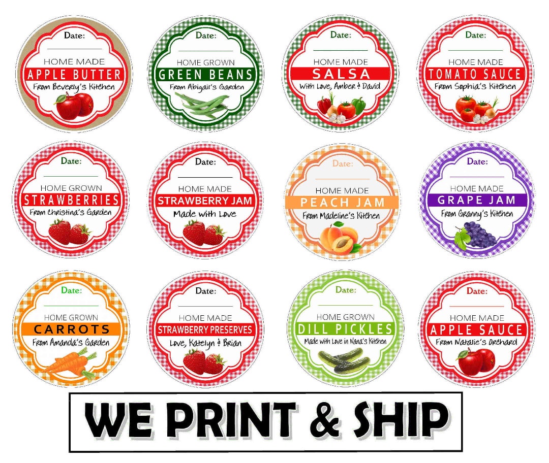 Personalized CANNING LABELS for Mason Jars Ball Jars Green Beans ...